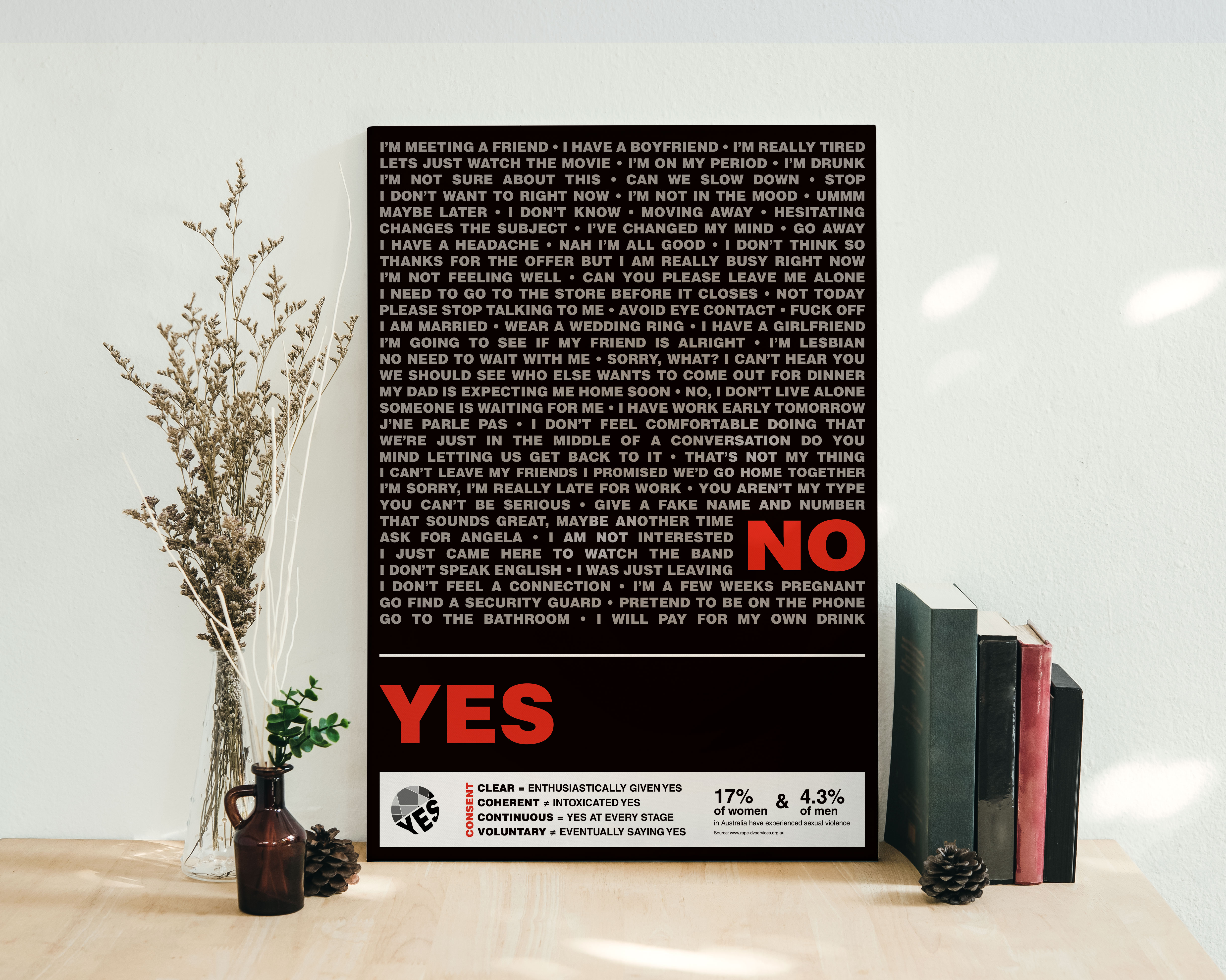 Poster and T-Shirt – Consent – silience design studio